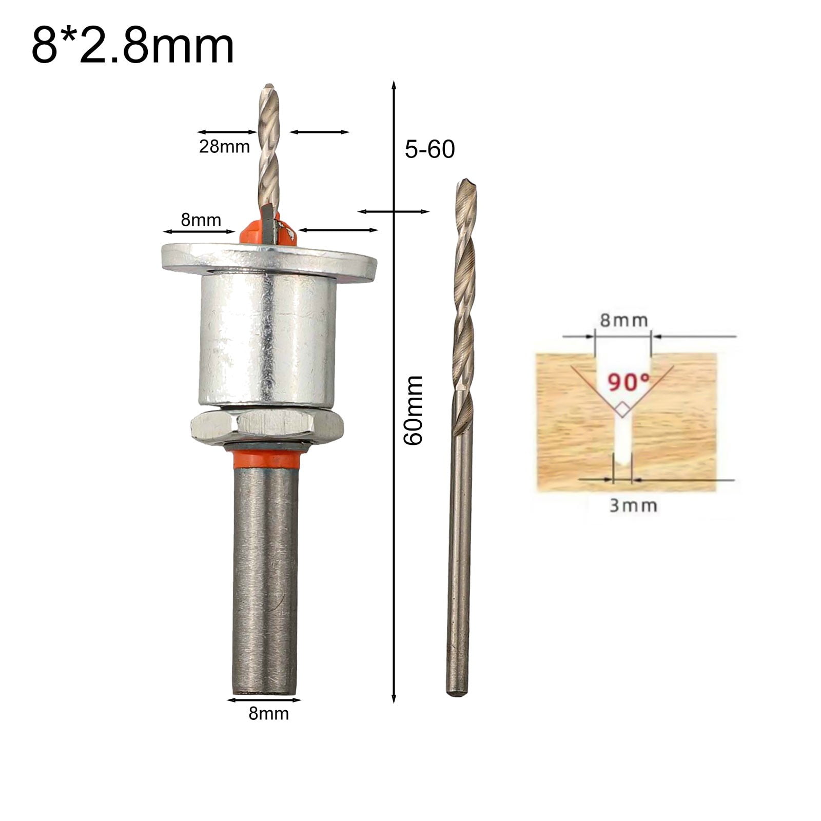 BUYISI 8mm Shank Adjustable Countersink Woodworking Router Core Limiter ...