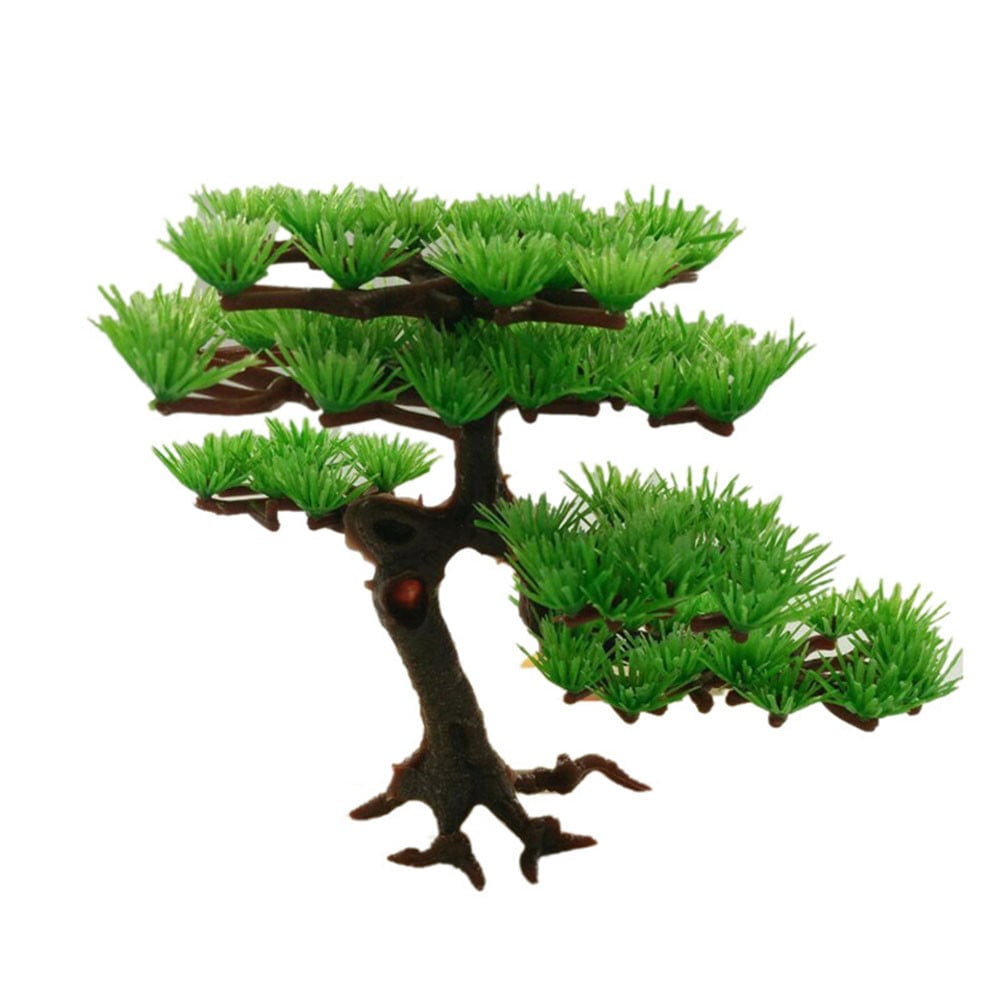 BUYISI Artificial Pine Tree Simulation Fake Green Plant Bonsai Potted ...