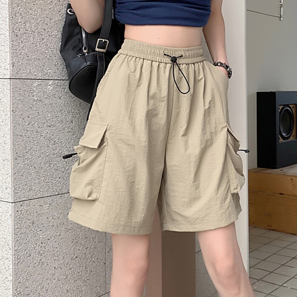 BUYISI Basic Simple Womens Drawstring Loose Casual Shorts Versatile ...