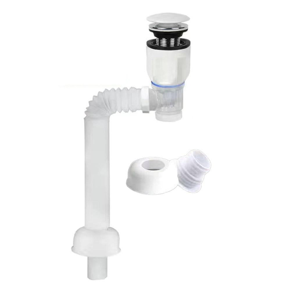 BUYISI Bathroom Sink Drain Pipe: Straight or Side Discharge Smell-Proof ...