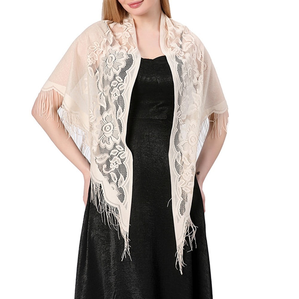 BUYISI Bridal Capelet Cape Shawl Sheer Wrap Shrug Cover Up Bridesmaid ...