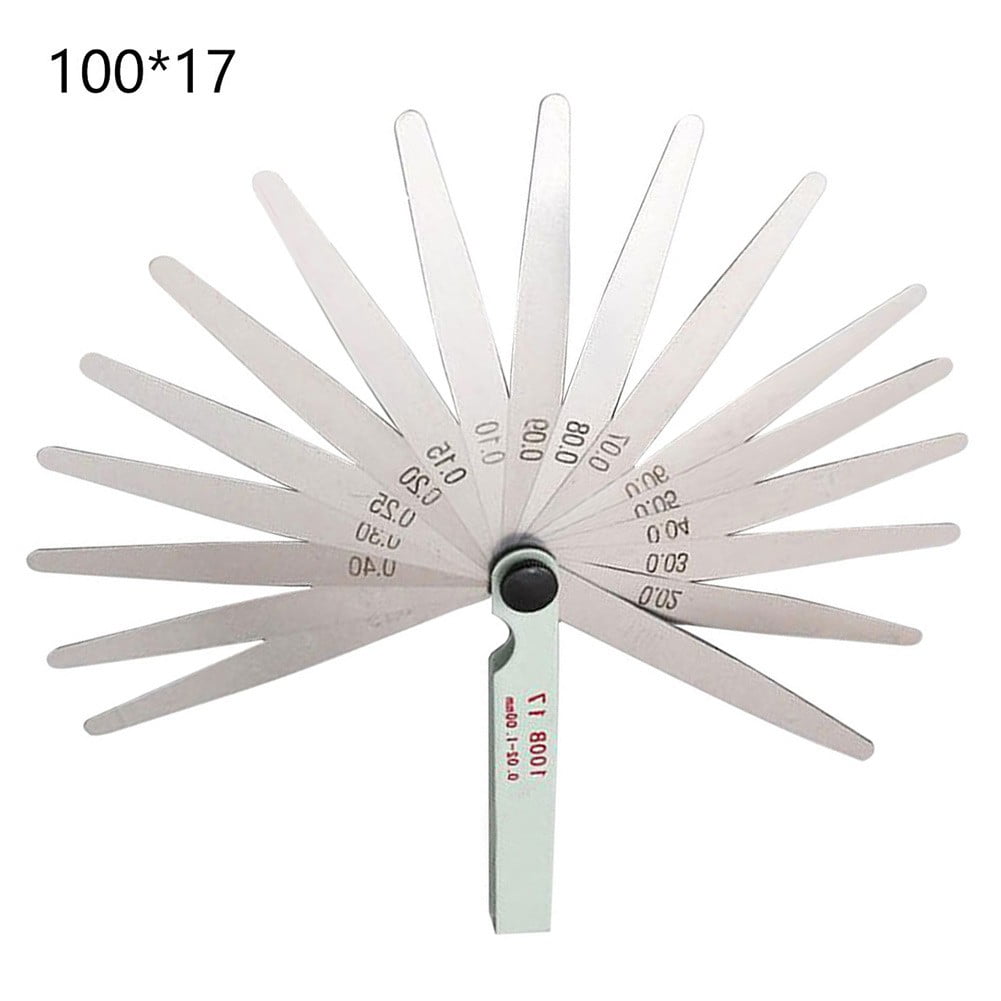 BUYISI Feeler Tools Feeler Gauge 0.02 To 1mm 10cm/4inch 17 Blades ...