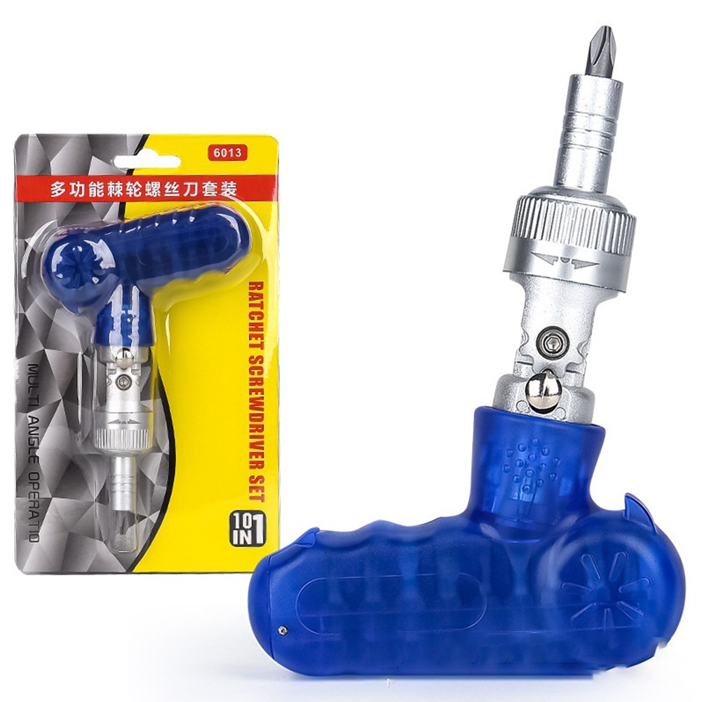 BUYISI Home Ratchet Screwdriver Bit 10 in 1 Flat Hex triangle Positive ...