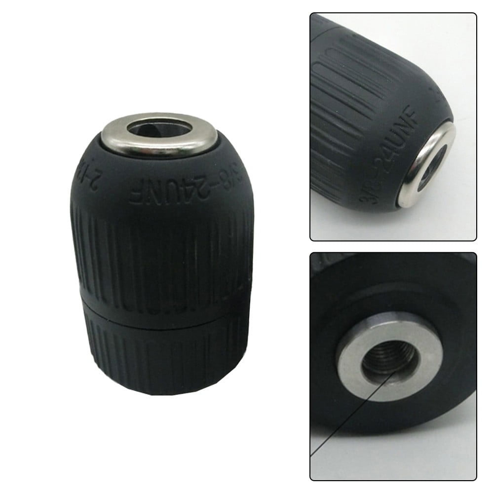 BUYISI Keyless Tight Drill Chuck Head 3/8inch-24UNF Threaded Shaft ...