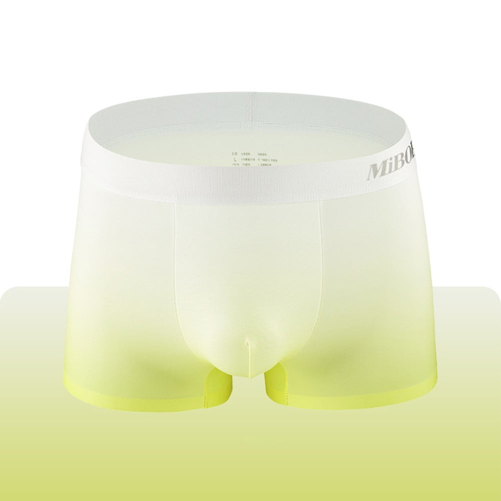 BUYISI Men Gradient Boxer Shorts Ice Silk Underwear Sexy U-Convex ...