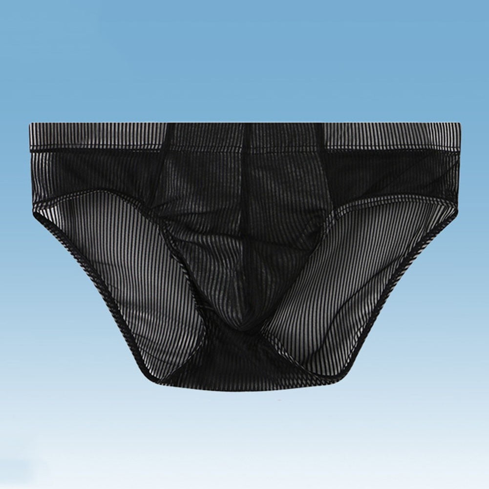 BUYISI Mens Thin Mesh Underwear Low Rise Briefs Solid Color Simple ...