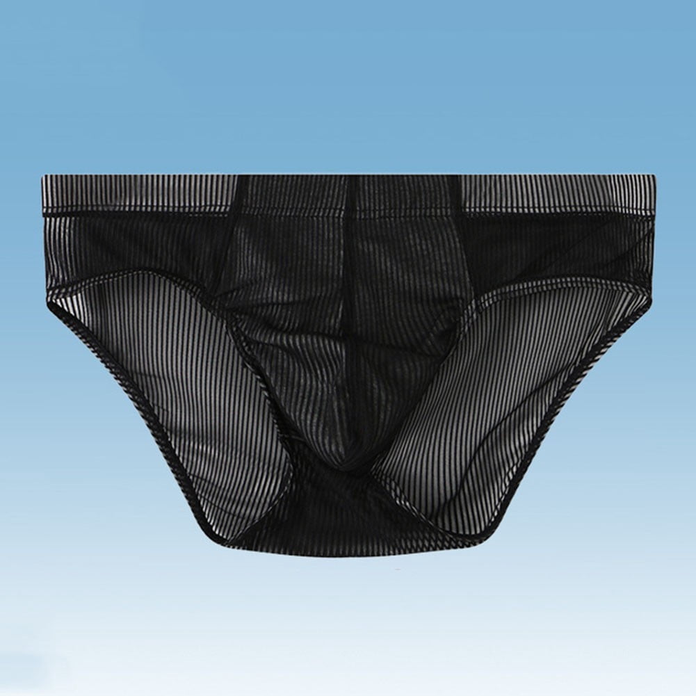 BUYISI Mens Thin Mesh Underwear Low Rise Briefs Solid Color Simple ...