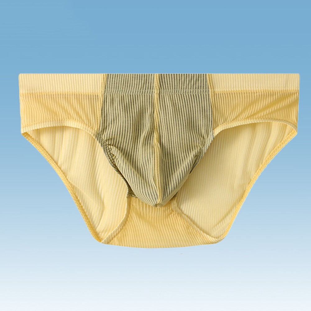 BUYISI Mens Thin Mesh Underwear Low Rise Briefs Solid Color Simple ...