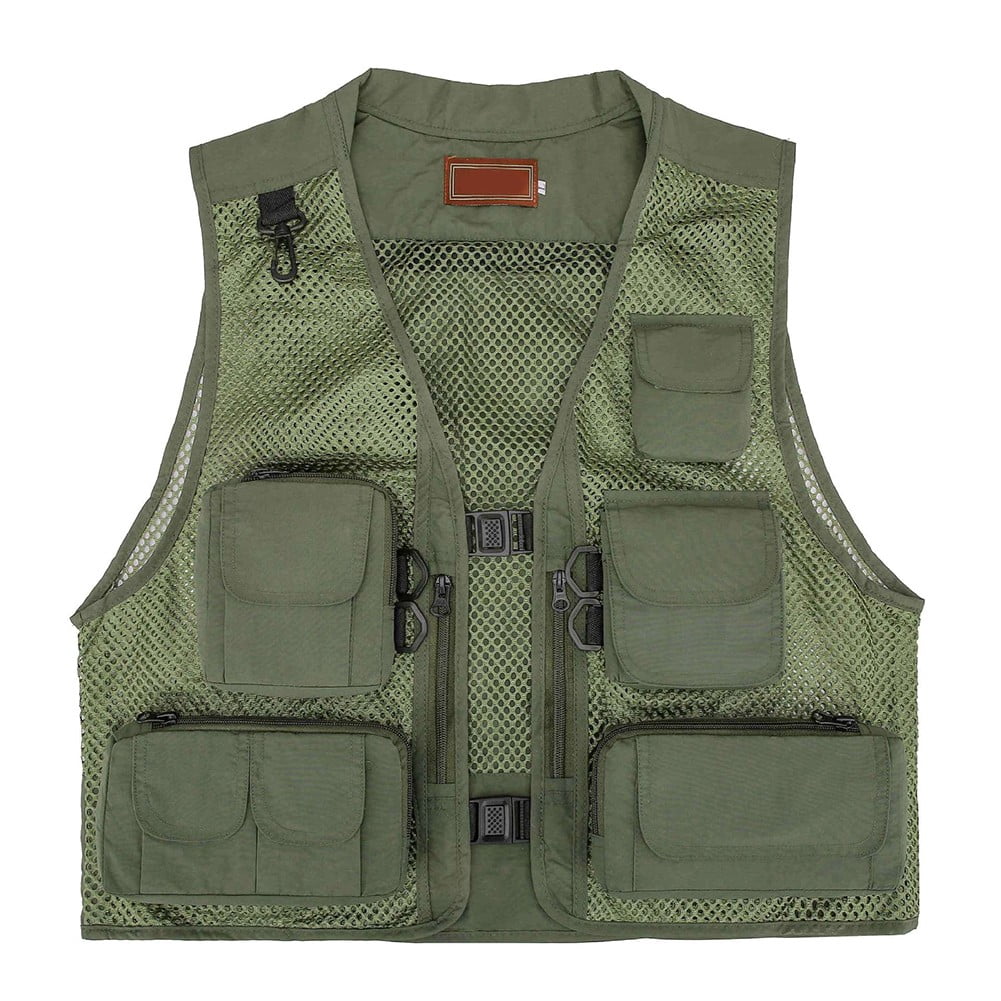 BUYISI Mens Vest Multiple Pockets Mesh Sleeveless Jacket Photography ...