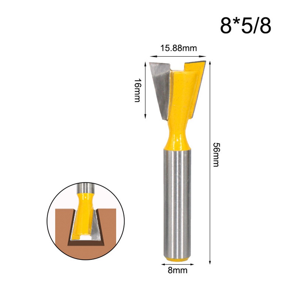 BUYISI Milling Cutter Router Bit Yellow Router Bits 1 Pc 14 Degree 8mm ...