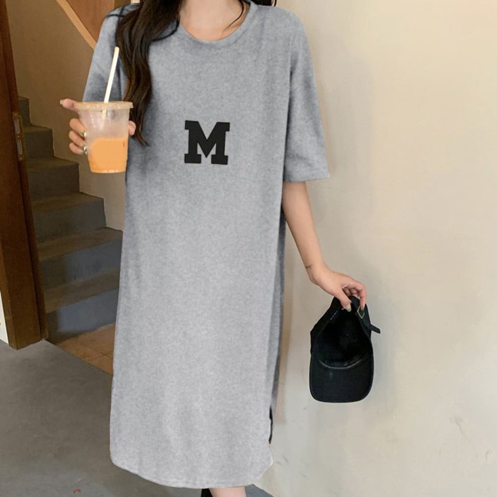 BUYISI Printed Womens Summer Dress A-Line Open Side Fashion Long Skirt ...