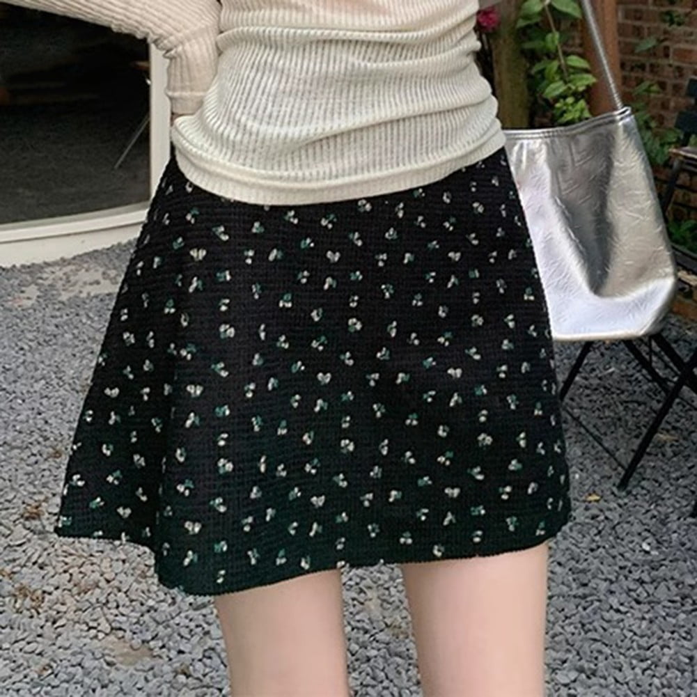 BUYISI Retro Hot girl Womens Sweet Floral Skirt Fashion High waist ...