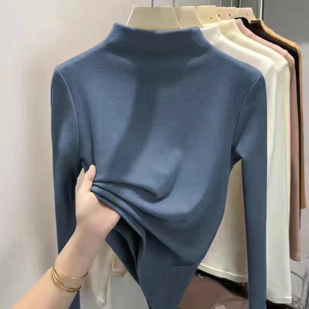 BUYISI Sleek Womens Long Sleeve Turtleneck Tee for Everyday Style in ...