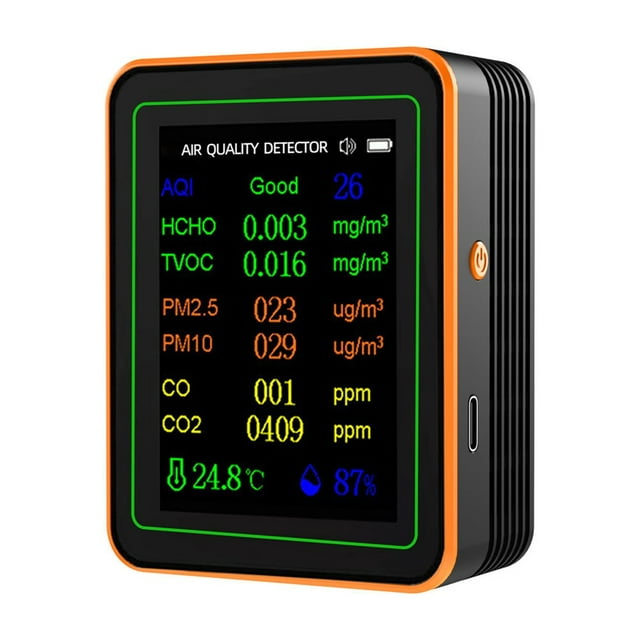 BUYISI Smart Indoor Air Quality Monitor with TFT Display and AQI Color ...