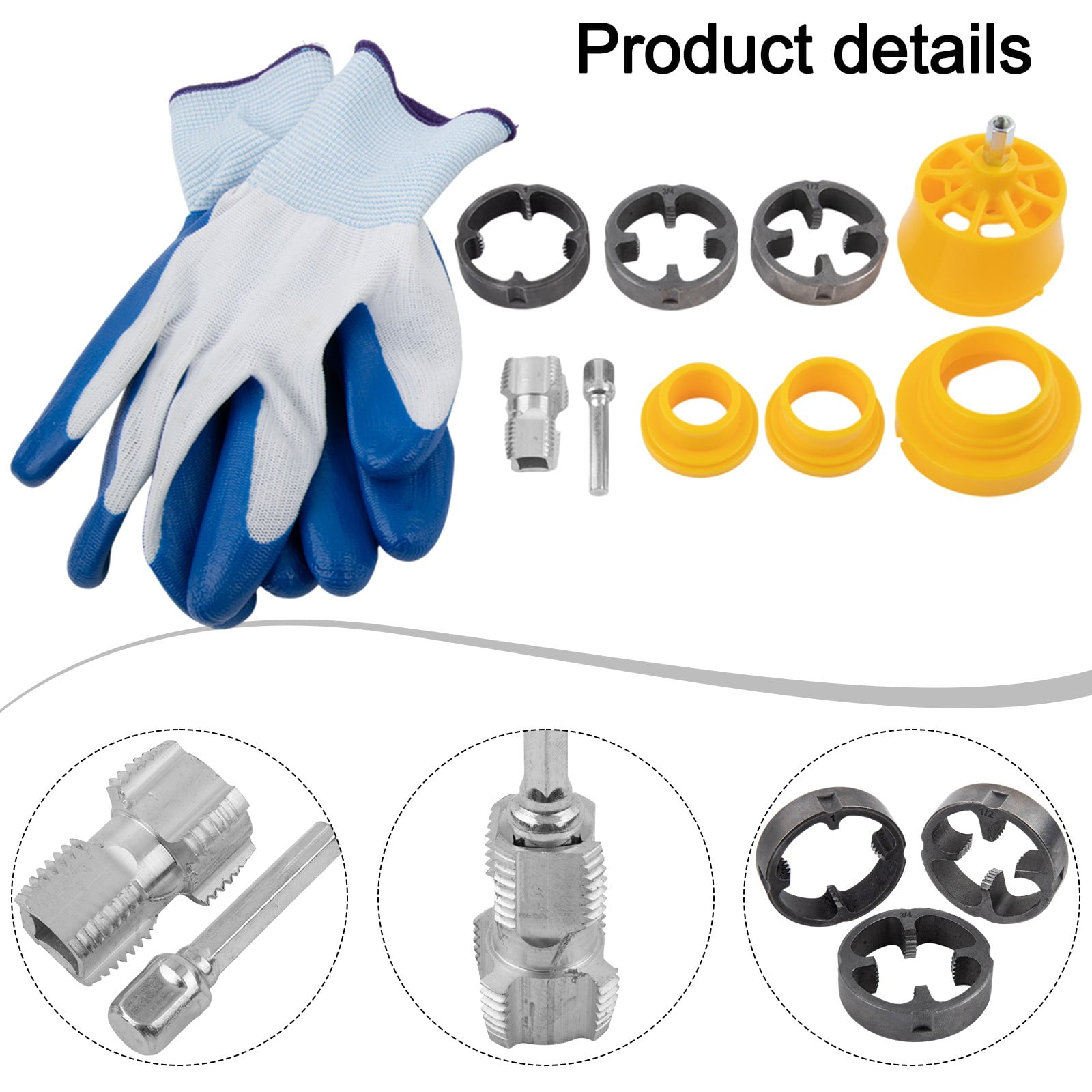 BUYISI Versatile PVC Pipe Threader Kit: 4-Point & 6-Point Compatible ...