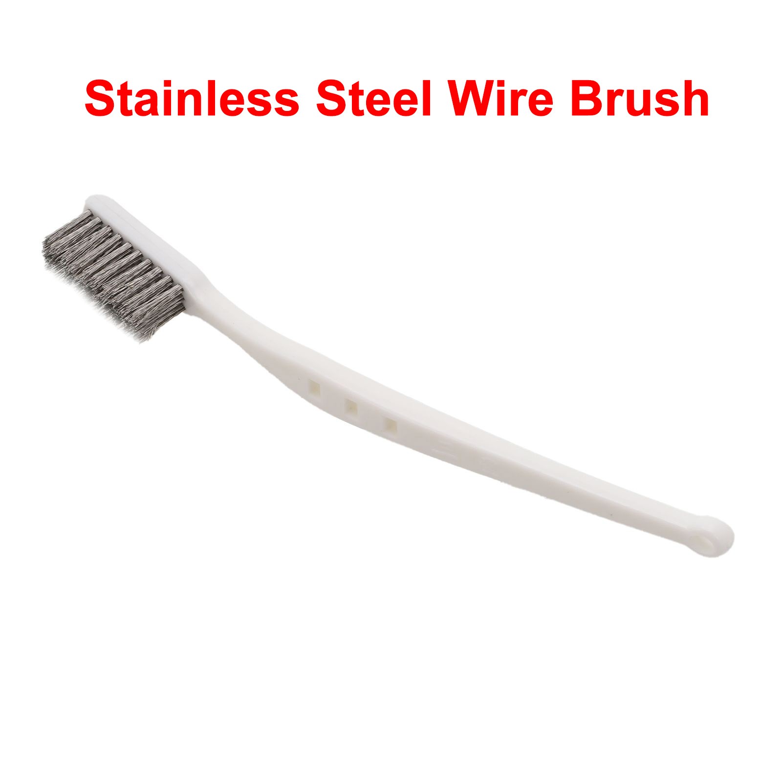 BUYISI White Plastic Handle Brass Wire Brush Stainless Steel Nylon ...