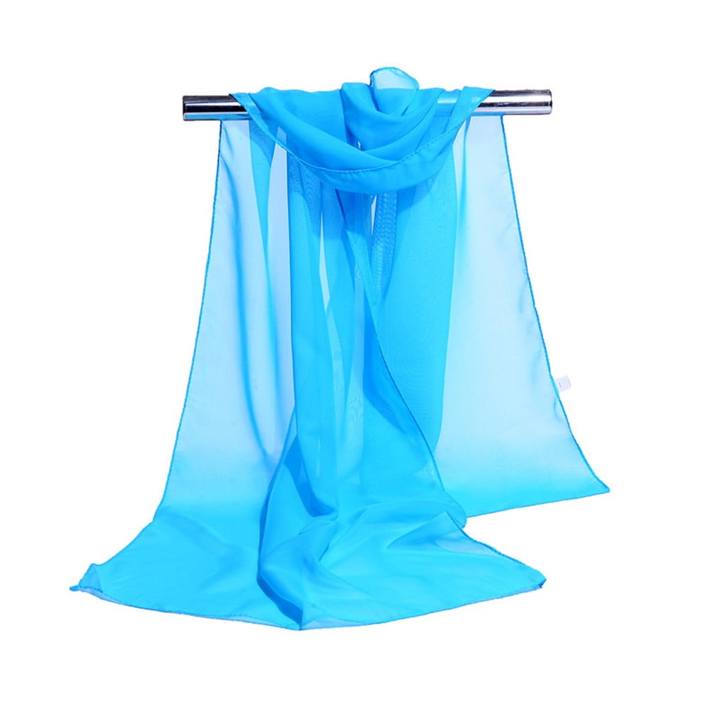BUYISI Women Chiffon Plain Sheer Wrap Stole Neck Scarves Hijab Sarong ...