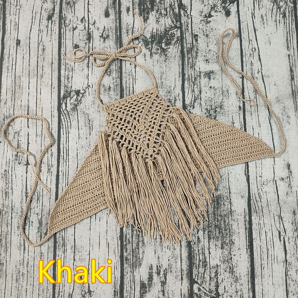 BUYISI Women Crochet Bikini Top Triangle Hollow Out Swimsuit Sexy ...