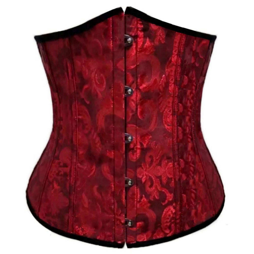 BUYISI Womens Body Shaping Corset LacePattern Buttons Sexy Silky ...