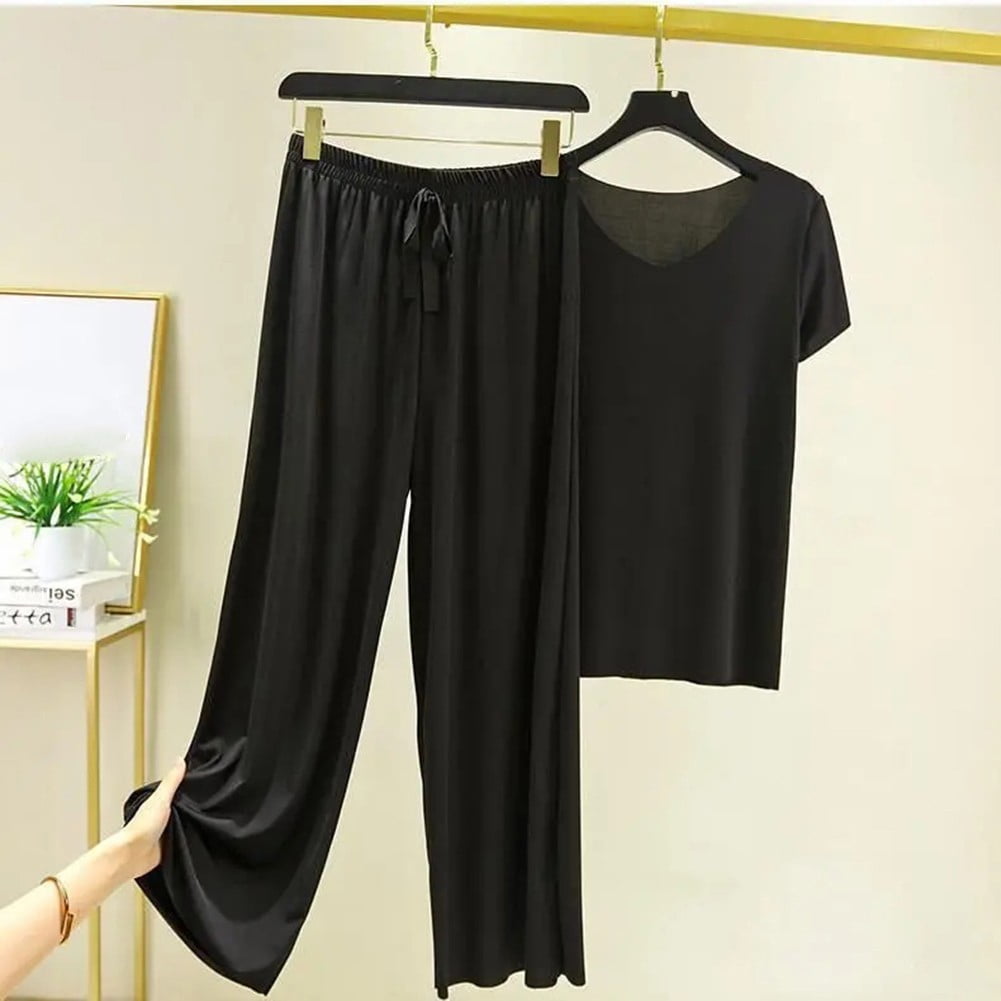 BUYISI Womens Home Wear Suit Living Room Clothes Loose Pants Two Piece ...