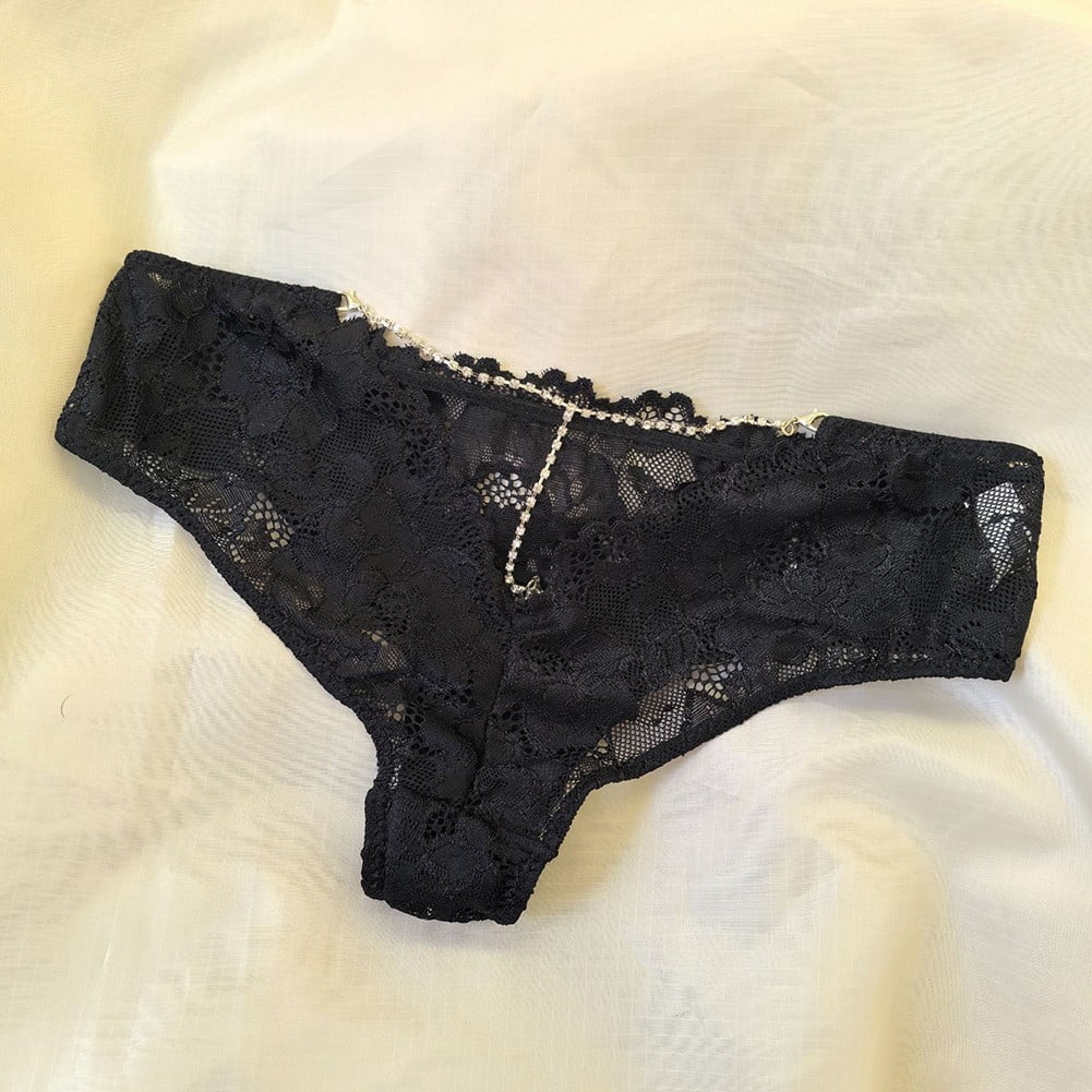 BUYISI Womens Lace Panties Sexy LowRise Hollow Briefs Chain Shiny ...