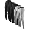 BUYJYA 5 Pack Men's Compression Pants Leggings Sports Tights ...