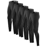 BUYJYA Men's Athletic Pants Leggings 5 Pack Black White Workout Running ...