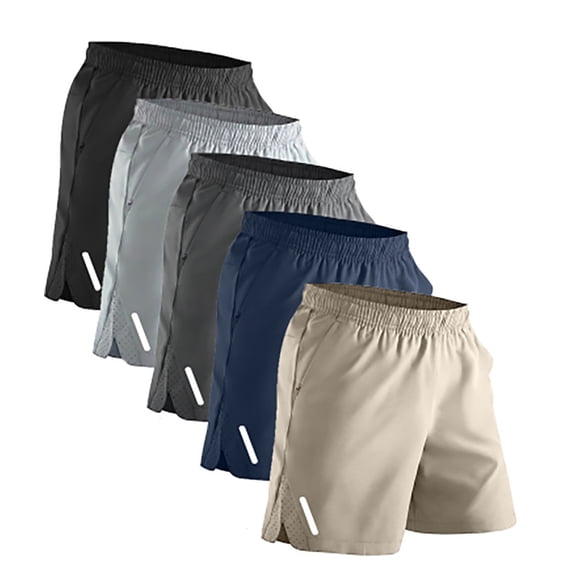 BUYJYA 5 Piece Men's Athletic Shorts Workout Gym 7"/9" Basketball ...