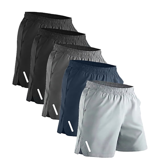 BUYJYA 5 Piece Men's Athletic Shorts Workout Gym 7"/9" Basketball ...