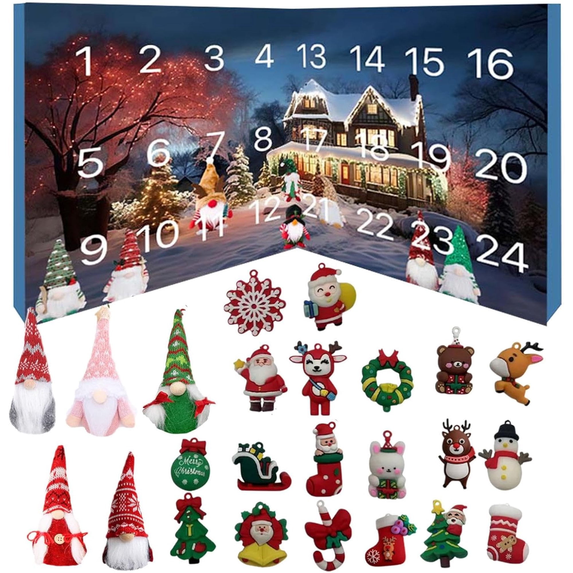 BUYWON 24 Pcs Gnome Christmas Countdown Calendar, 2024 New Christmas ...
