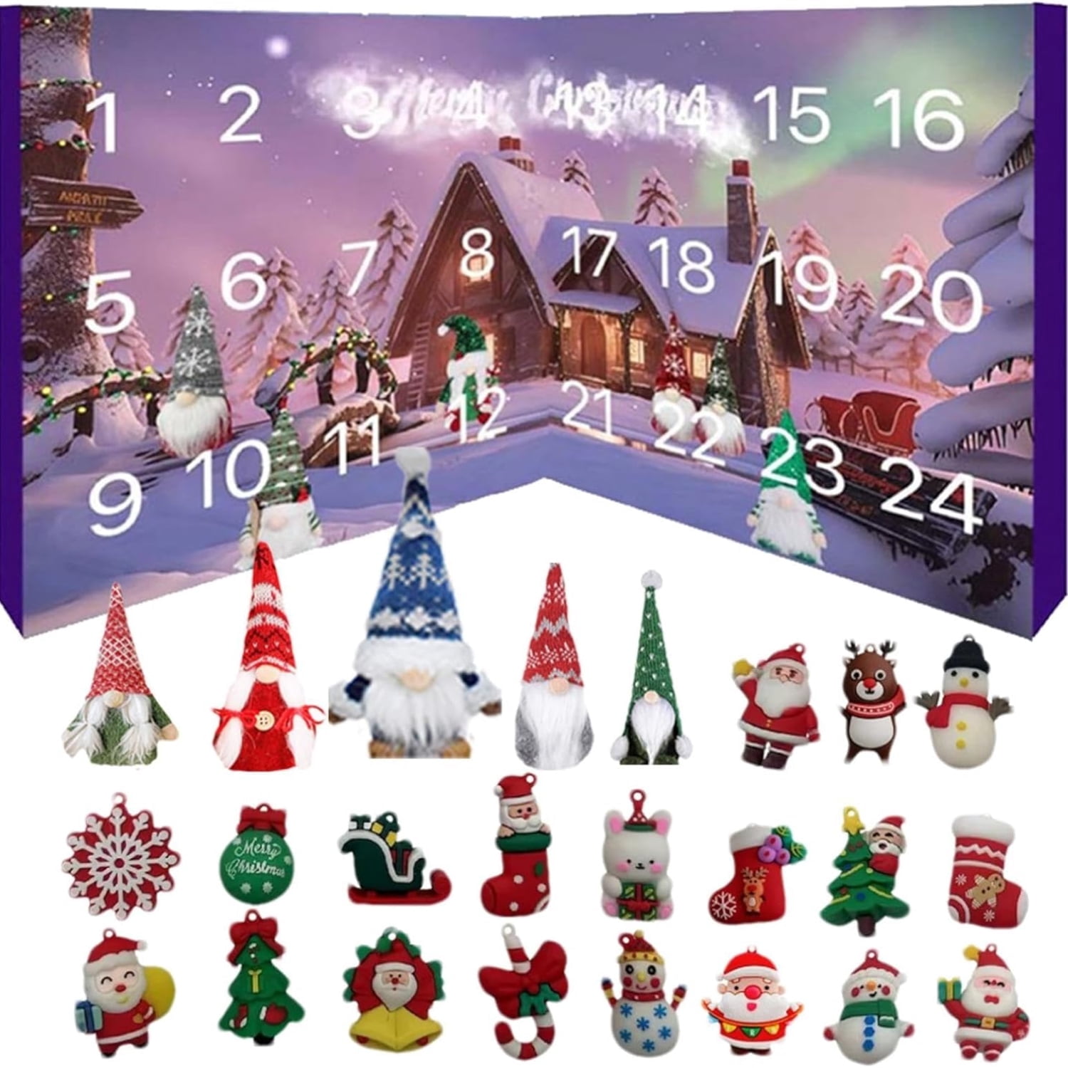 BUYWON 24 Pcs Gnome Christmas Countdown Calendar, 2024 New Christmas ...