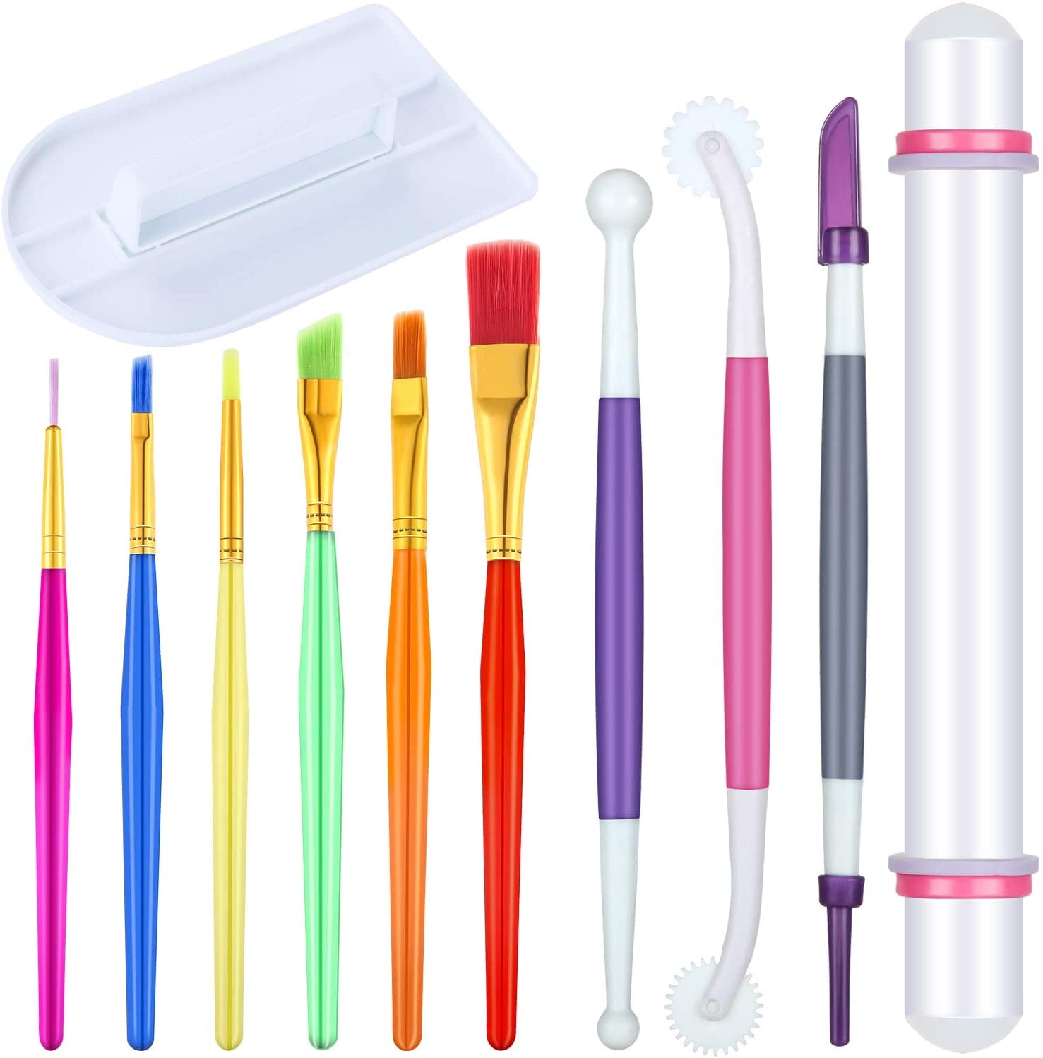 BUZIFU 11 Pieces Fondant Cake Decorating Tool Double Head Gum Paste ...