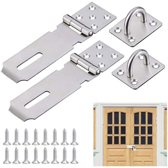 BUZIFU 2-Pack Stainless Steel Padlock Hasp, Heavy Duty Door Clasp ...