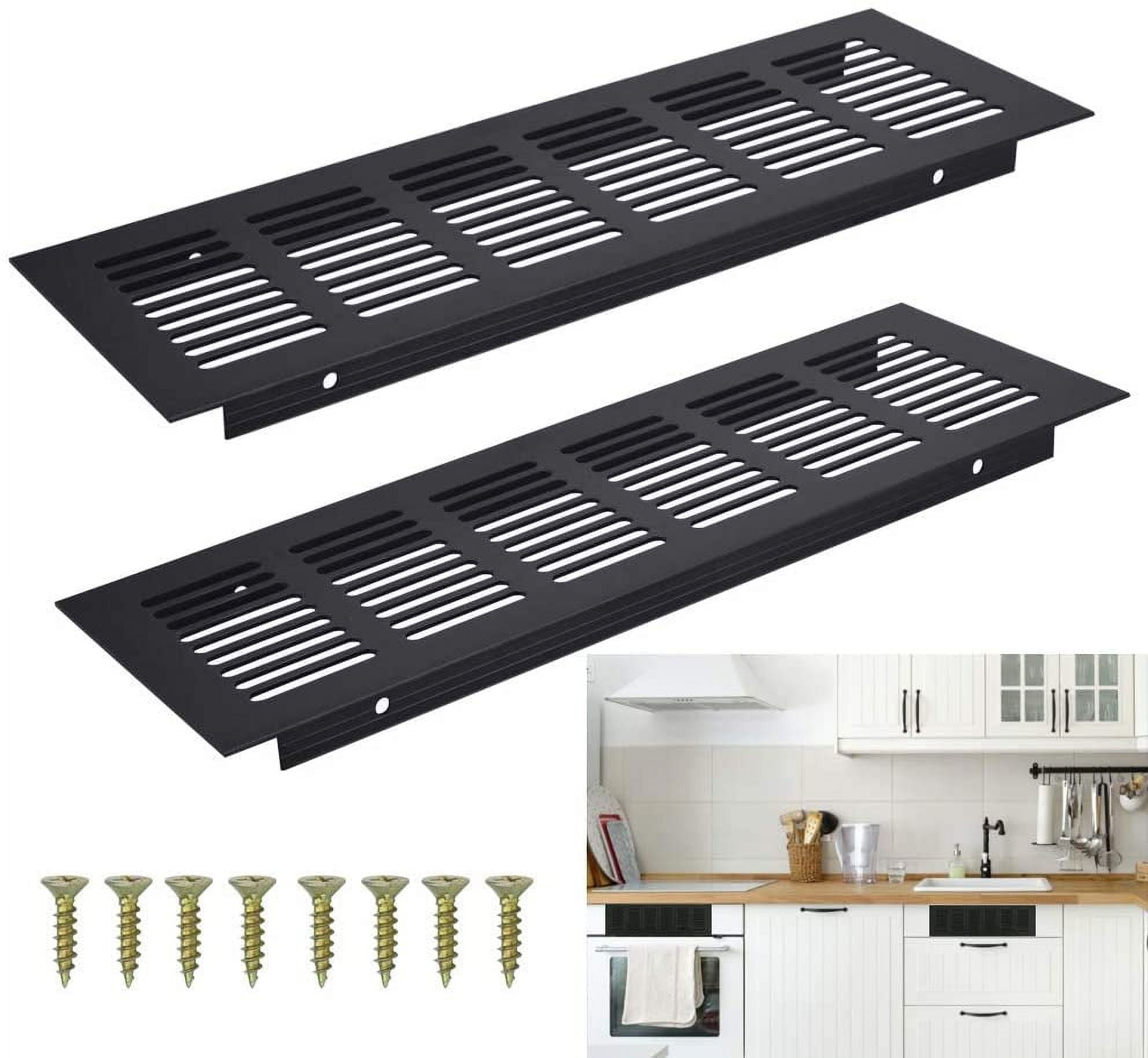 BUZIFU 2 Pcs Air Vent Grille Cover, Aluminum Alloy Vent Cover Black ...