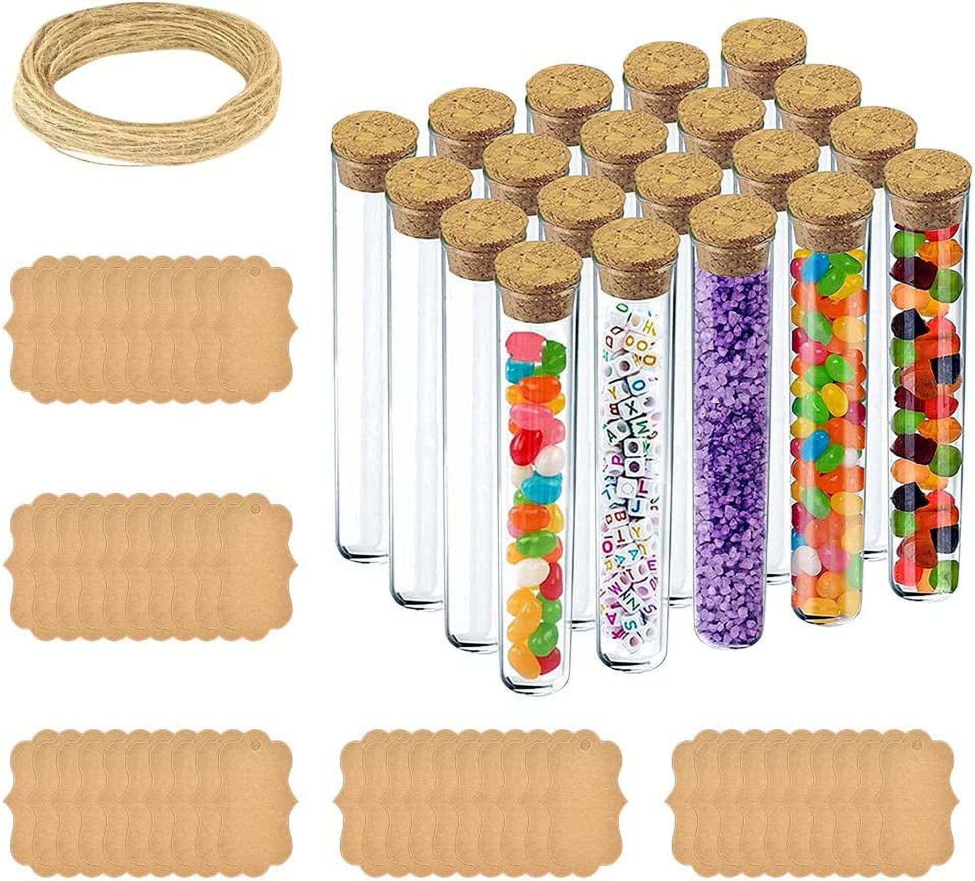 BUZIFU 20 PCS 15ml Plastic Test Tubes with Corks, Labels, Rope for ...