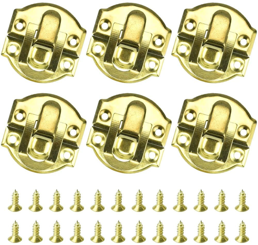 BUZIFU 20 Pcs Box Latch Set 26mm x 29mm Golden Mini Hasp Latches Toggle ...