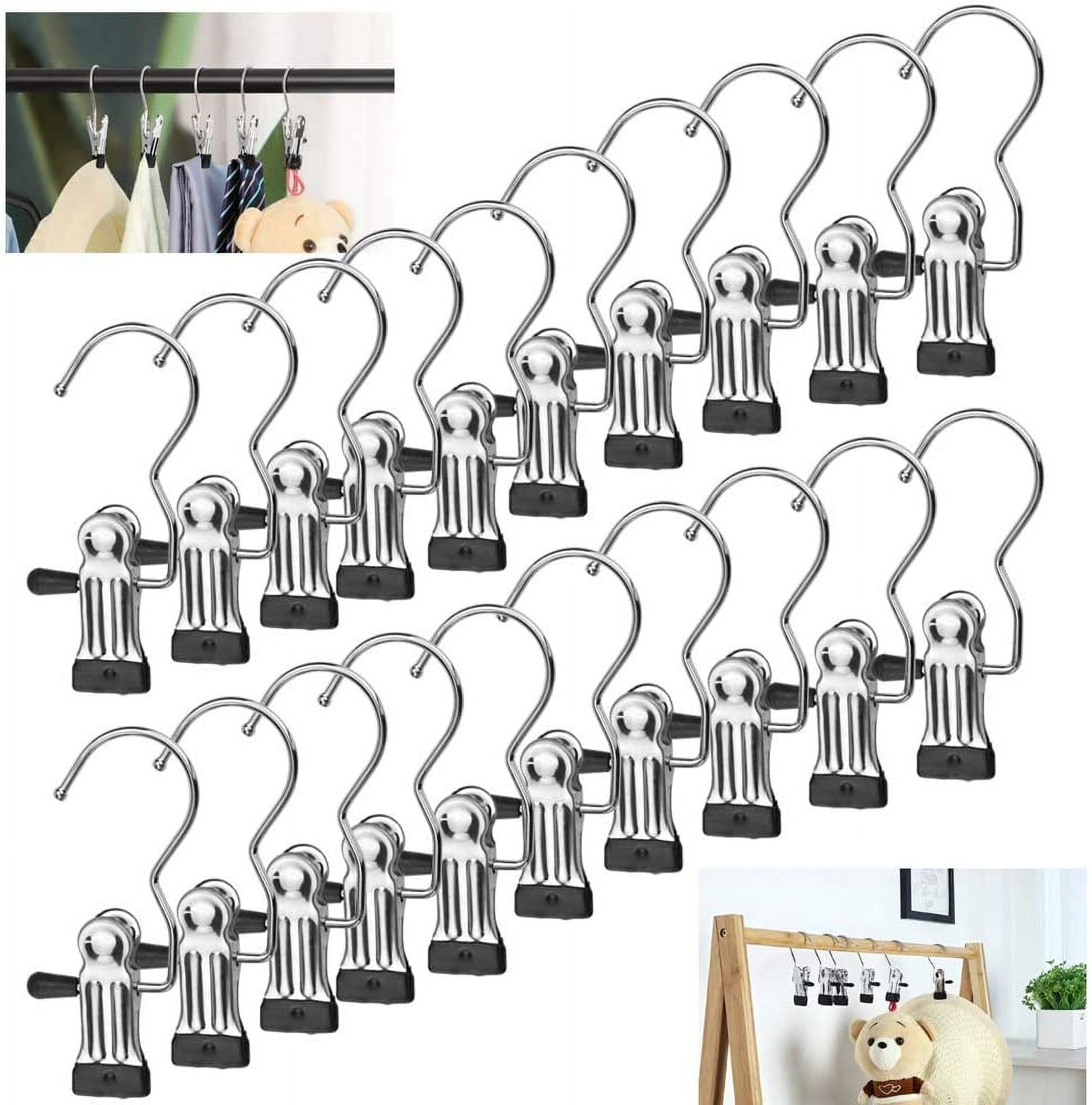 BUZIFU 20 Pcs Portable Laundry Hooks, Metal Boots Hangers, Coat Hangers ...