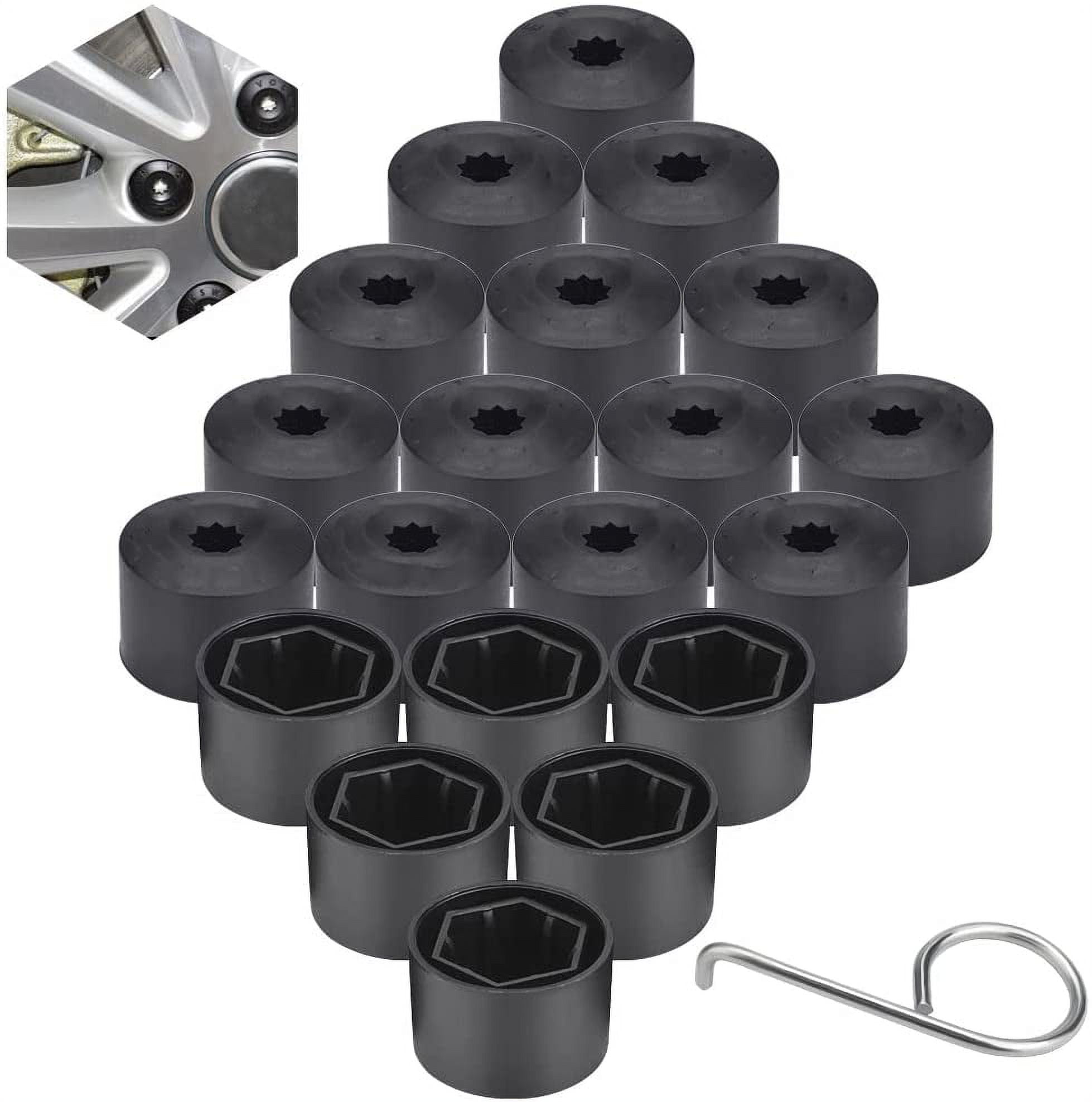 BUZIFU 20 Pcs Wheel Nut Caps, 17 mm Wheel Bolt Covers Plastic Lug Nut ...