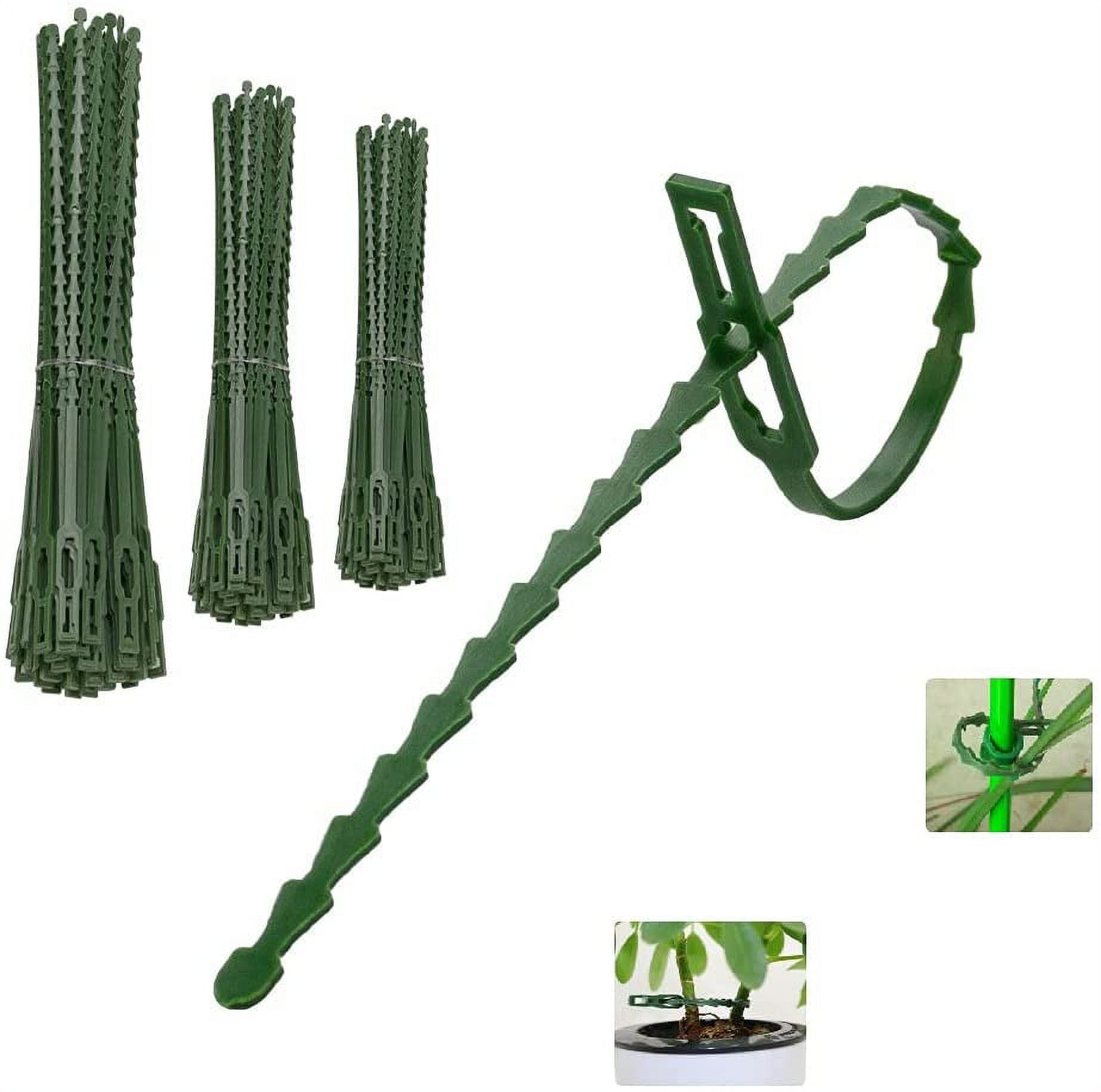 BUZIFU 220 Pcs Adjustable Plant Ties, Green Garden Twist Ties Plastic ...