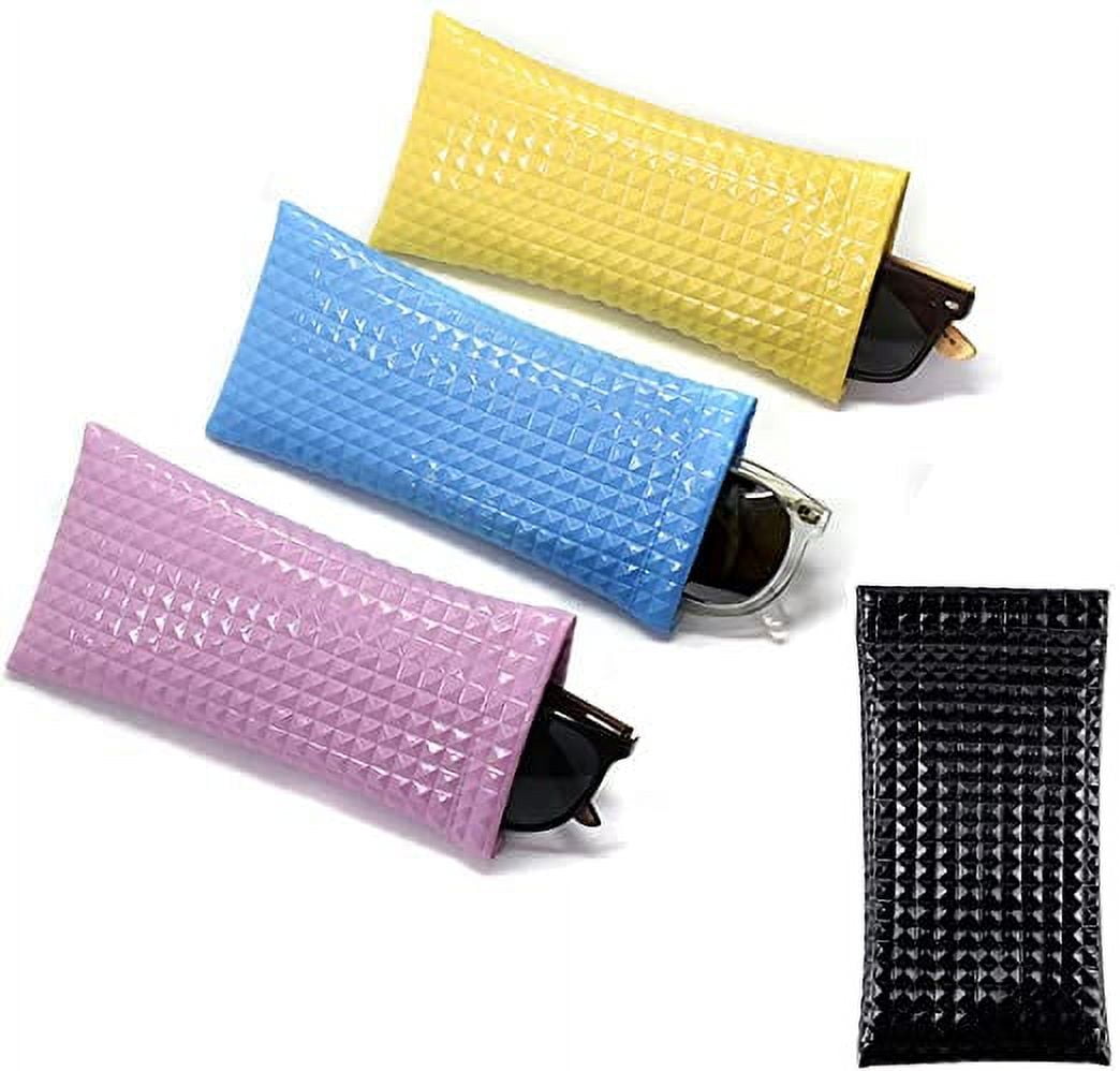 BUZIFU 4 Pack Leather Eyeglasses Case PU Leather Sunglasses Storage Bag ...