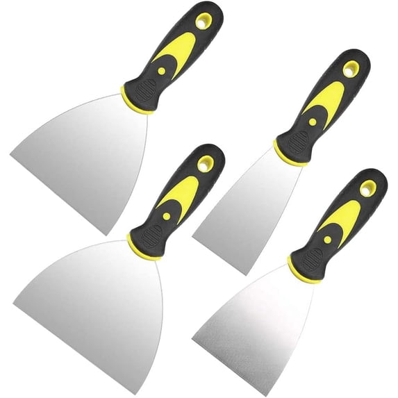 BUZIFU 4 Pcs Wallpaper Scraper, Stainless Steel Paint Scraper Filling ...