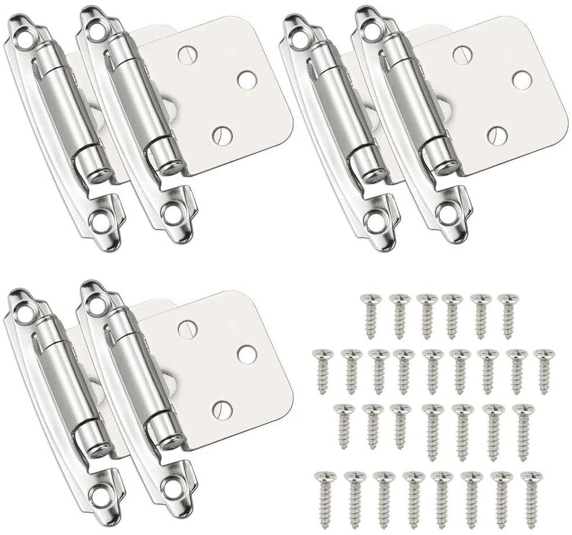 BUZIFU 6pcs Cabinet Door Hinges Self Closing Overlay Flush Cabinet ...