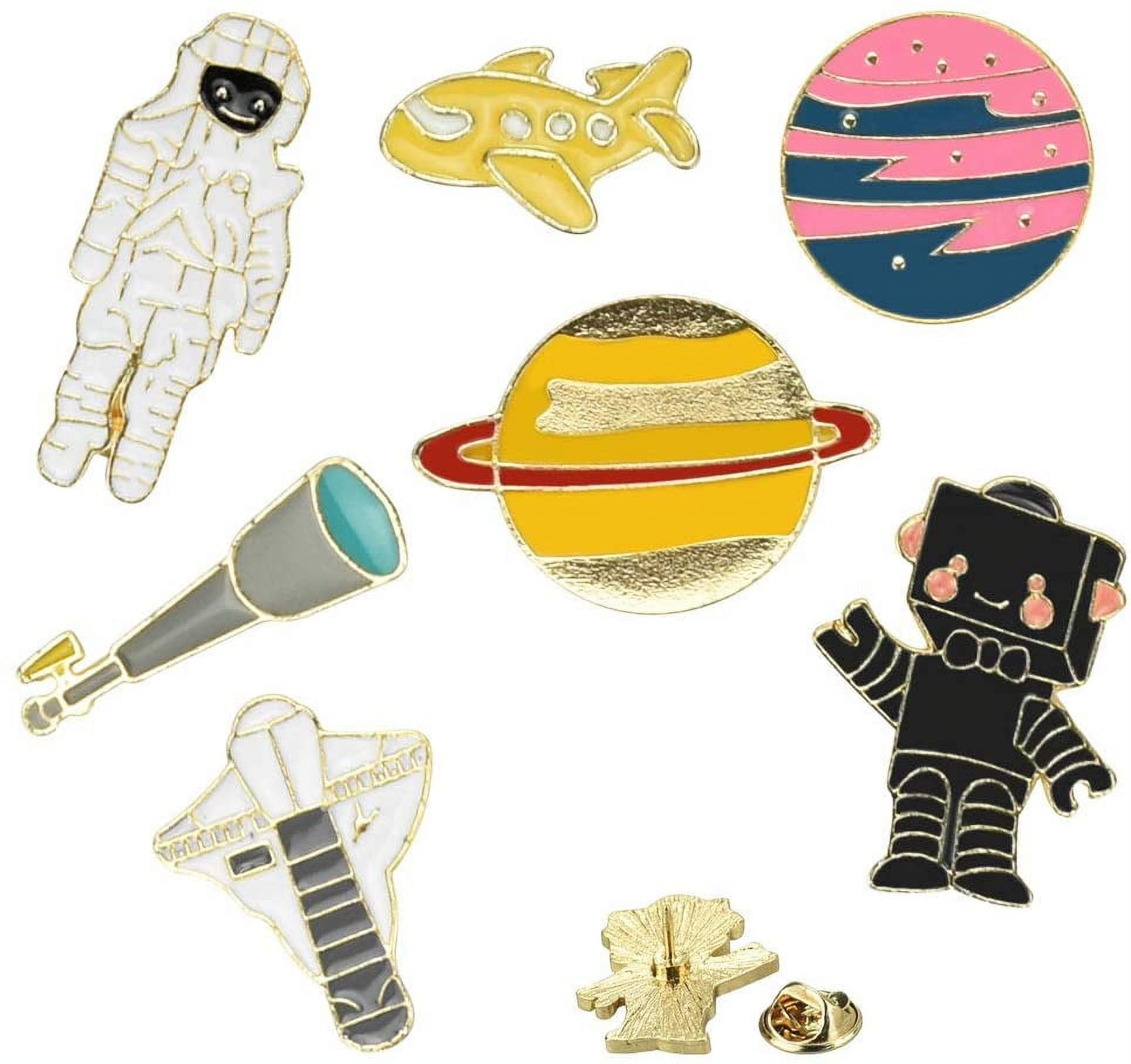 BUZIFU 7Pcs Cute Enamel Lapel Pin Set Space Jewellery Badge Pin Cartoon ...