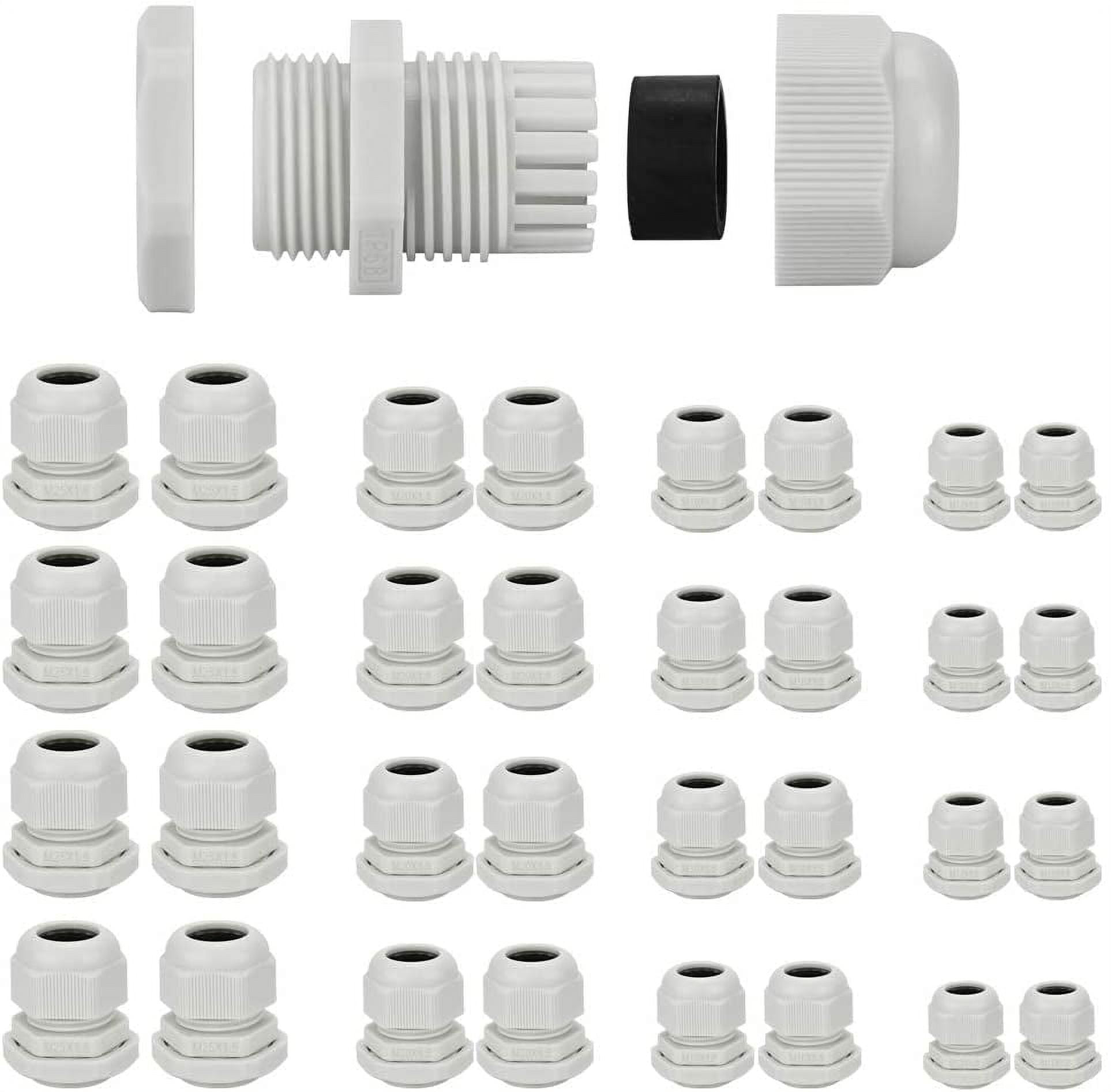 BUZIFU Cable Glands,M12/M16/M20/M25 Junction Box Glands,32Pcs ...