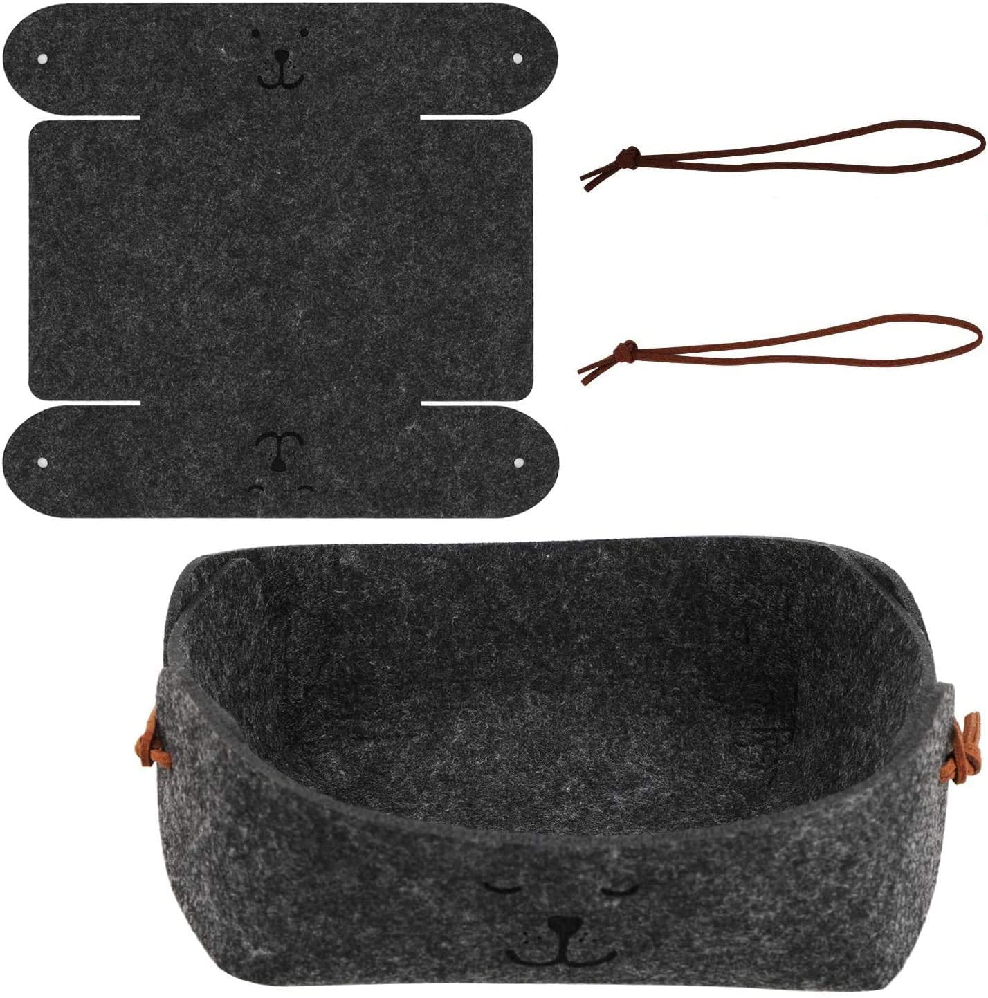BUZIFU Foldable Felt Storage Box, Desk Felt Organizing Basket Felt Coin ...
