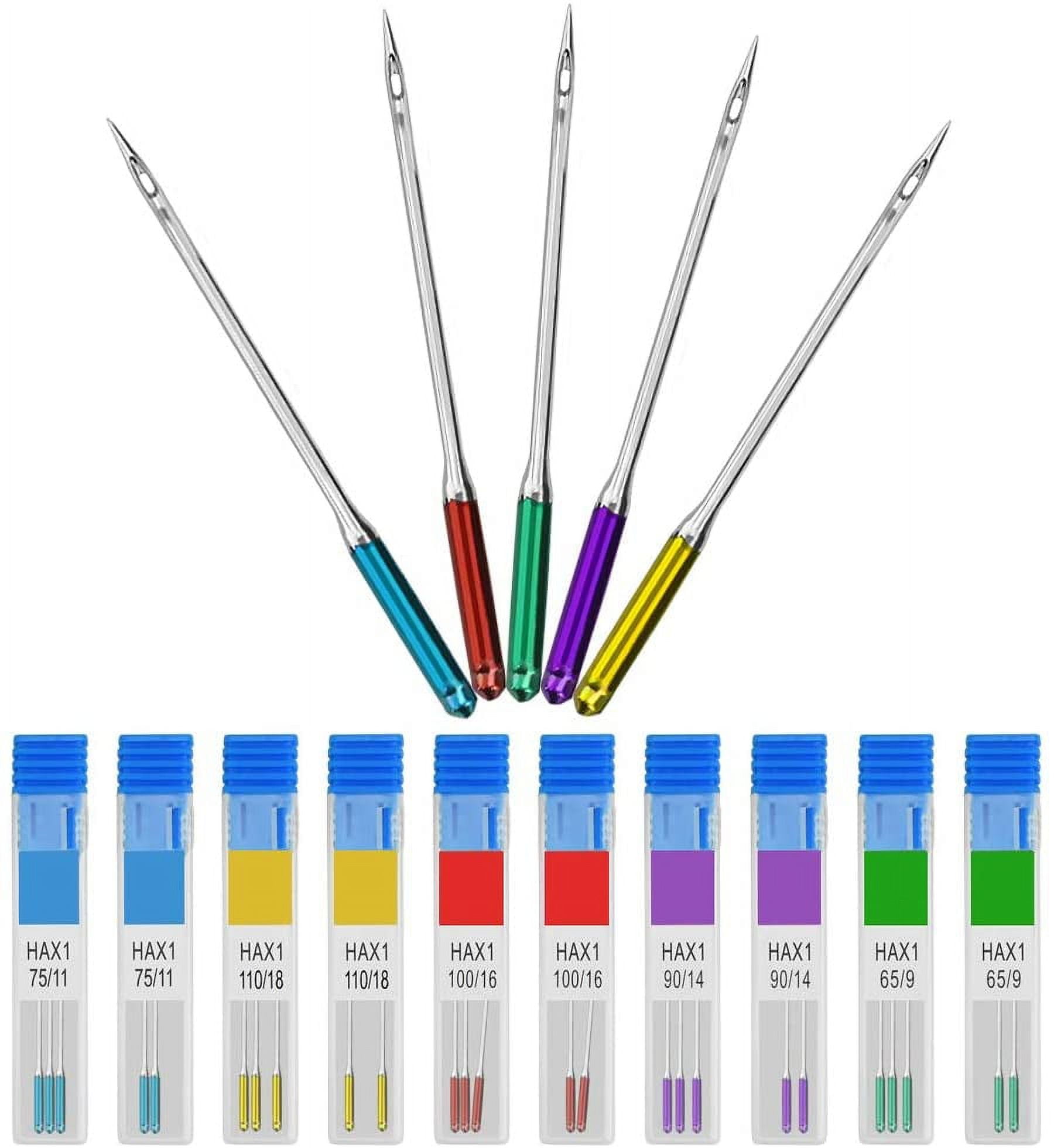 BUZIFU Assorted Sewing Machine Needles, Sizes 65/9, 75/11, 90/14, 100/ ...