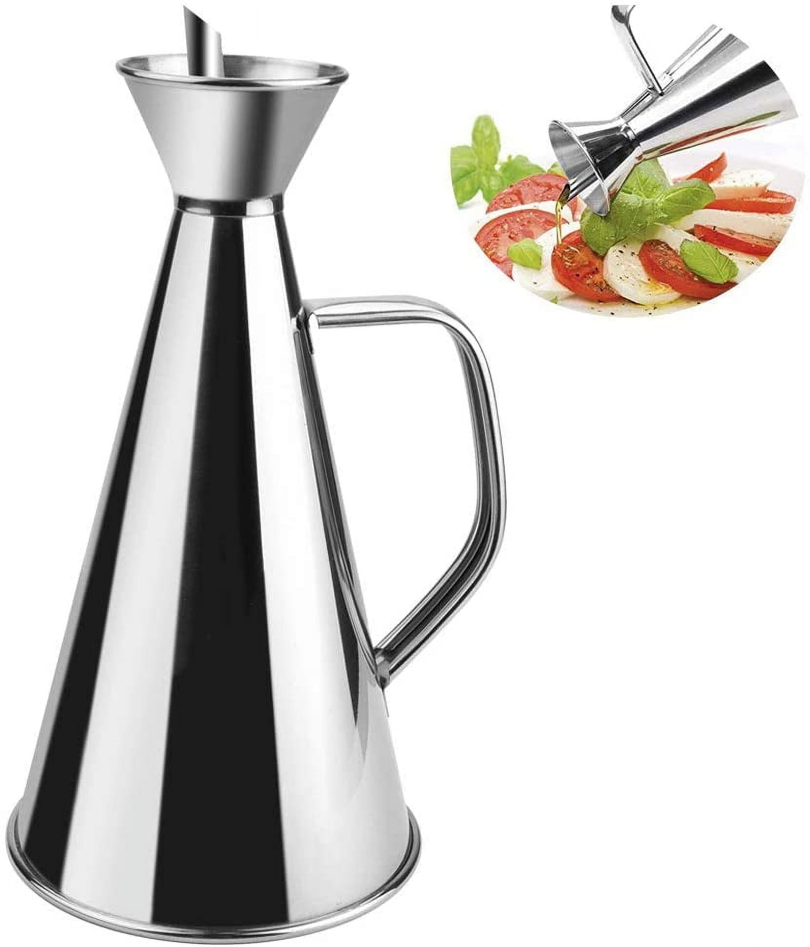 BUZIFU Stainless Steel Non Drip Leak Proof No Mess Oil & Vinegar Pourer ...