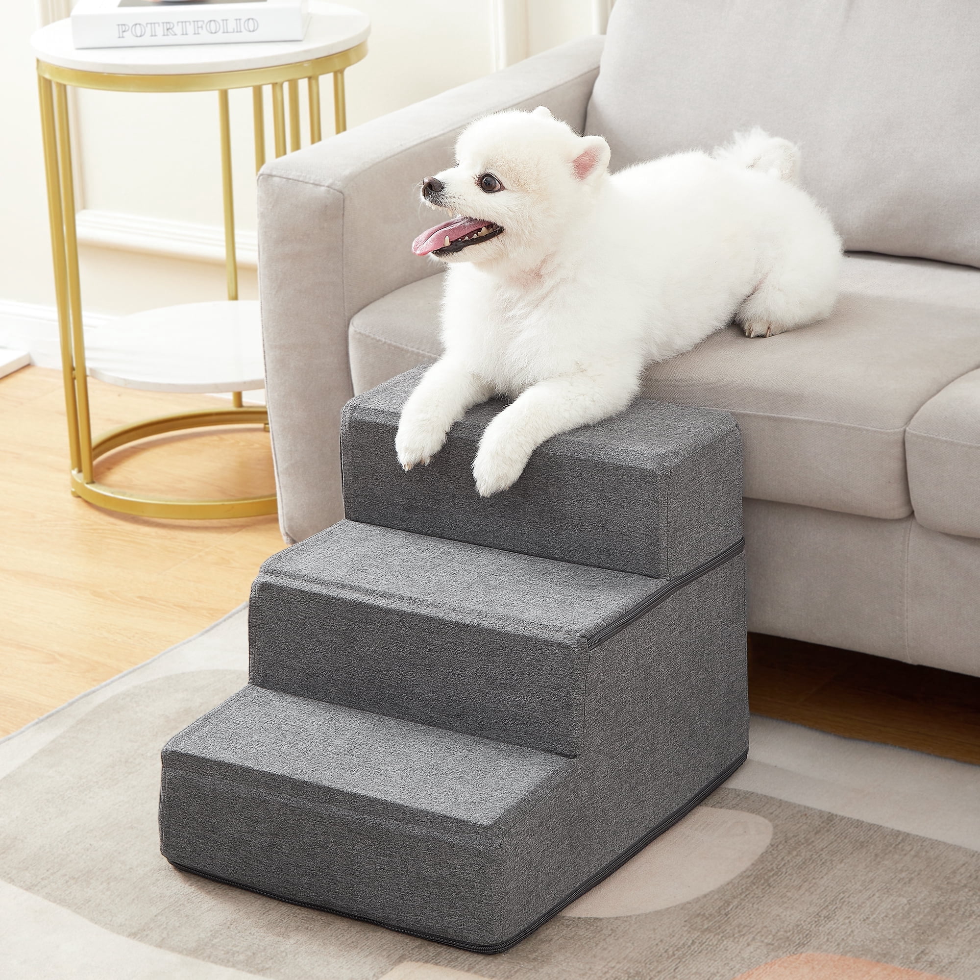 BUZIO Soft Pet Steps, Foam Ramp for Small Dogs & Cats, Indoor Non-Slip ...