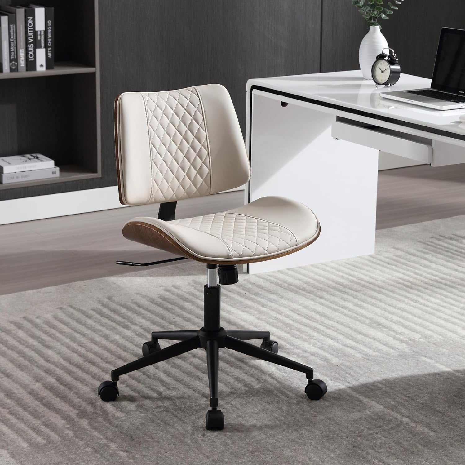 BV Armless Chair with Wheels 360 Swivel Chair Arms Height Adjustable ...