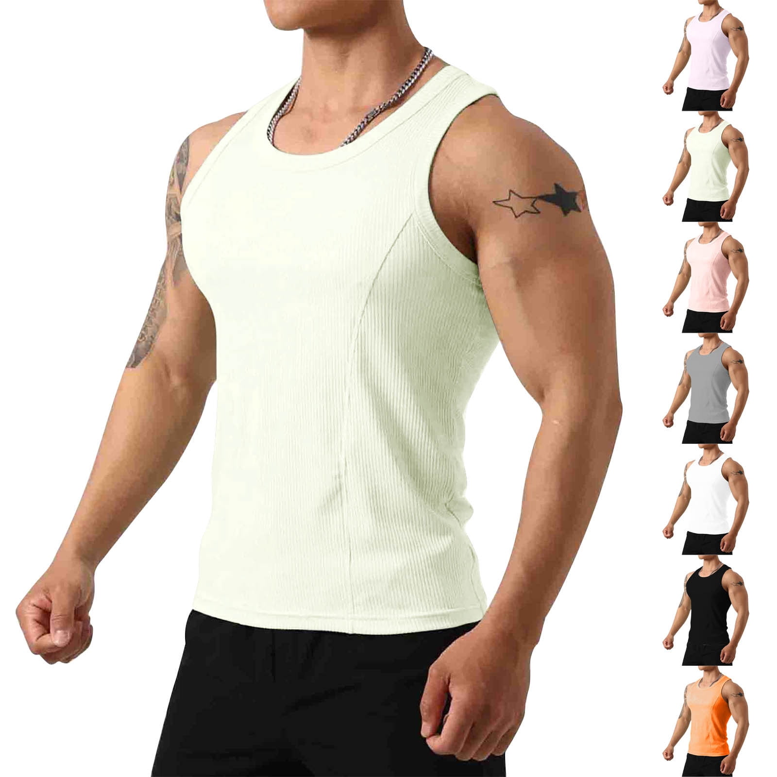 BV0FAR Drop Arm Tank Tops for Men Athletic Active Sleeveless Shirts ...